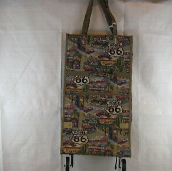 Route 66 | Bags | Jade Route 66 Rolling Travel Canvas Tote | Poshmark